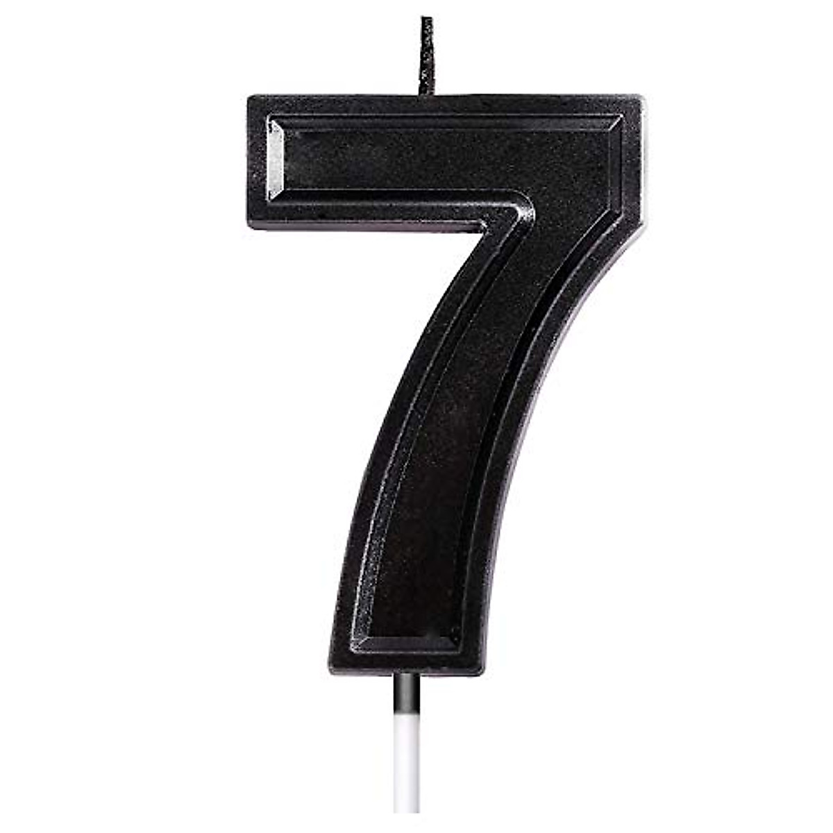 2.76 Inches Large Birthday Cake Number Candle,Black Fashion Numeral Topper Decoration for Wedding Anniversary, Shower, Kids and Adults Party Celebration Photograph Beautiful Moments. (Number 7)