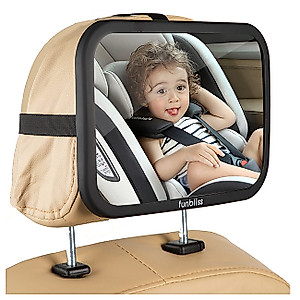 Baby Car Mirror Most Stable Backseat Mirror with Premium Matte Finish-Super Clear PMMA Material Mirror-Safe, Secure and Shatterproof,Black