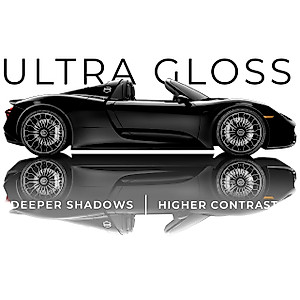 VViViD+ Ultra Gloss Premium Vinyl Car Wrap Film (1ft x 5ft, Gloss Piano Black)