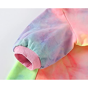 Dog Cotton Tie dye Hoodie Pink Pullover Sweatshirts Soft and Stretch Pets Clothes Hooded for Small Dogs(Pink S)