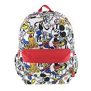 Mickey and Friends 16 inch All Over Print Deluxe Backpack With Laptop Compartment