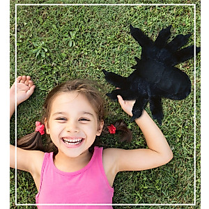 DolliBu Black Spider Plush Toy - Super Soft Spider Stuffed Animal for Boys and Girls, Cute Spider Stuffed Animal, Realistic Stuffed Spider Plush Gift, Spider Decor for Baby, Kids, Adults - 8 Inches