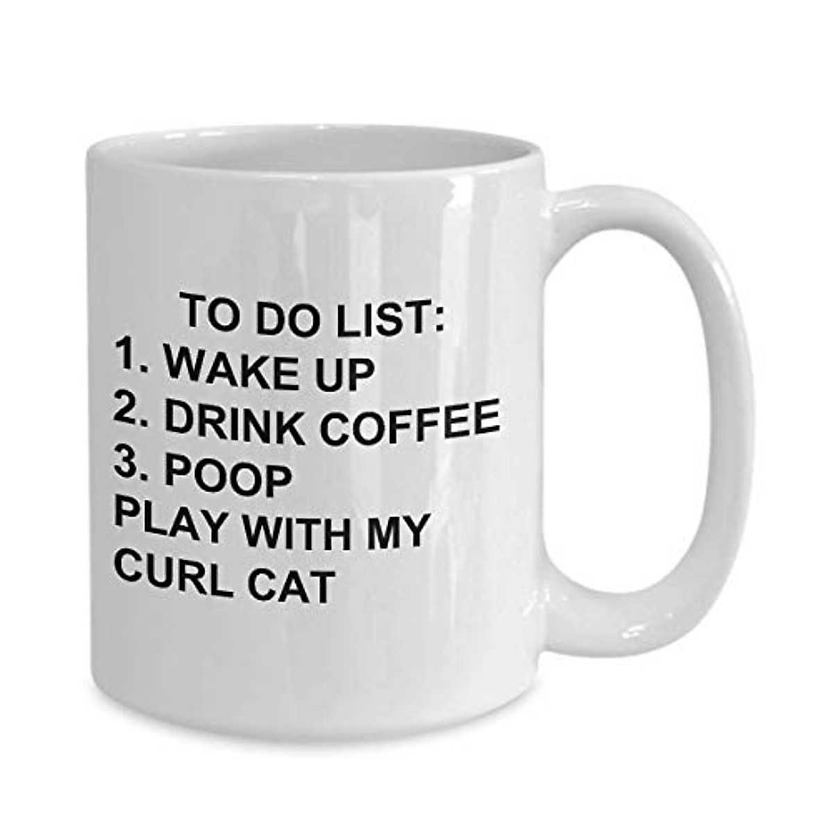 Curl Cat Owner Mug Cat Lovers To Do List Funny Coffee Mug Tea Cup Gag Mug for Men Women
