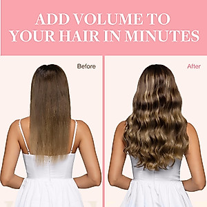 GOO GOO Clip in Hair Extensions Real Human Hair, Remy Human Hair Extensions Clip ins for Women, Natural Human Hair, 14inch 120g 7Pcs, 4/27/4 Balayage Chocolate Brown to Caramel Blonde