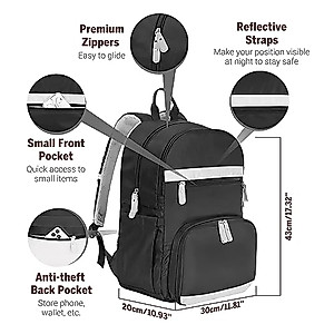 MoKo Womens Gym Backpack, Large Travel Backpack with Shoe Compartment Sports Bag with Wet Pockets 15.6 Inch Laptop Backpack Water Resistant Anti Theft Back Pack for Women Gifts, Black/Gray