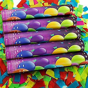 Biodegradable Confetti Cannon Party Poppers - 6 Pack Confetti Shooter for Birthday Graduation Wedding New Year’s Eve Celebration, Multicolor Large Confetti Cannon