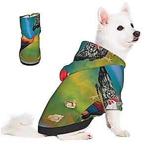 Lawn Grass Dog Hoodies, Pet Clothes Costumes, Pets Wear Hoodie Sweatshirts Jacket for Dogs Cats Outdoor, Small Medium