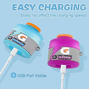 3 Pack Case for AirPods Pro 2nd Generation, Funny Fun Cartoon Food Sport Drinks Bottle Cover, Soft Silicone Cute Design Kawaii AirPods Pro 2/Pro Shell Protective for Keychain Lanyard Women Kids Girls