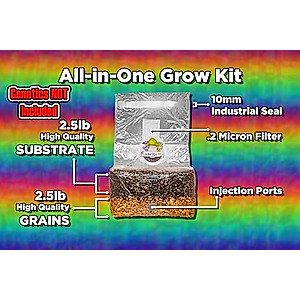 Booming Acres | The Magical 5lb All-in-One Mushroom Grow Bag | Mushroom Grow Kit | Harvest Your own Happiness | Discover The Magic of Growing Mushrooms - 5lb Grow Bag Mushroom Starter Kit