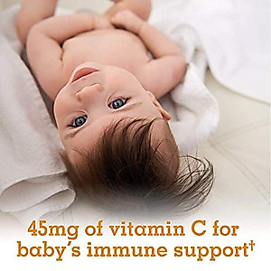 Garden of Life Baby Vitamin C Drops for Infants and Toddlers, Organic Whole Food Liquid Vitamin C 45mg Immune Support for Babies from Amla Fruit, Citrus Flavor, Vegan & Gluten Free, 56 mL (1.9 fl oz)