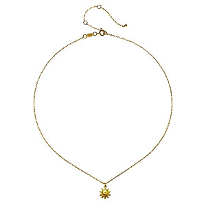 Satya Jewelry 18K Yellow Gold Plated Mini Sunburst Here Comes the Sun Women's Necklace, 16'' plus 2'' Extension