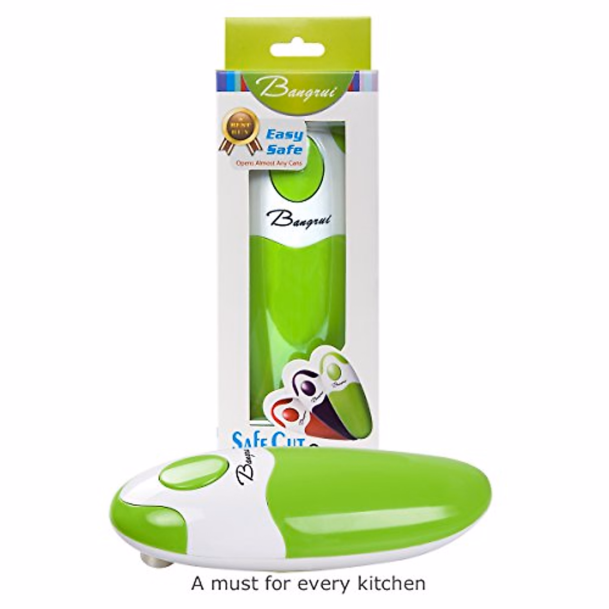 Kitchen Automatic Safety Cordless One Tin Touch Electric Can Opener& Bangrui Professional Electric Can Opener.One-touch switch .Smooth can edge.Being friendly to left-hander and arthritics!(Green)