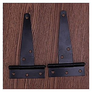 Garden Gate Hinges,Tee Shed Hinge, 12 Piece Hinges, T Iron Lightweight 4 Inch Hinges Old Style Wooden Boxes Wooden Fence Shed Barn Door Iron Tee Hinges