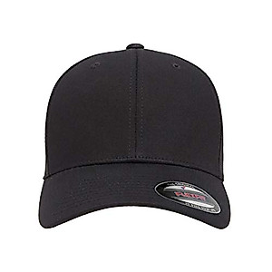 Flexfit Cotton Twill Fitted Cap, Black, Small/Medium