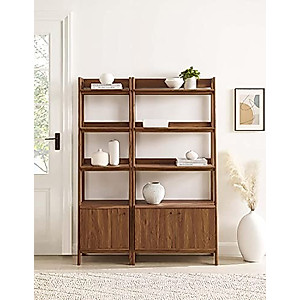 Modway Bookshelf Display Cases in Walnut - Set of 2