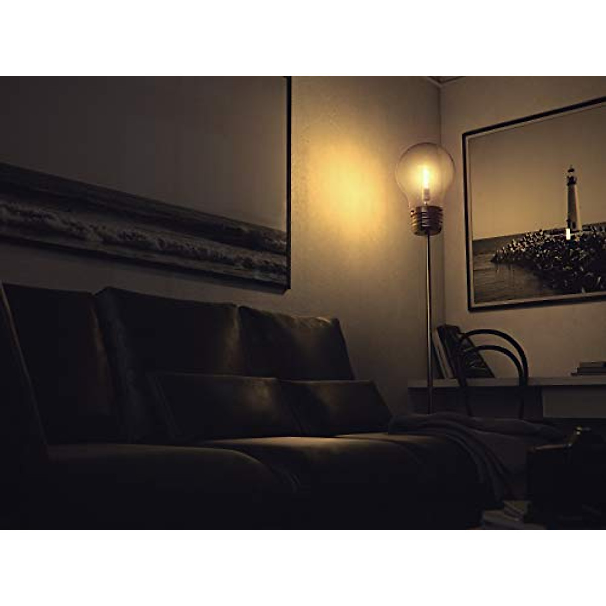 Kenroy Home 32463AB Edison Floor Lamp with Antique Brass Finish, Rustic Style, 71.5" Height, 11.438" Width, 11.438" Depth