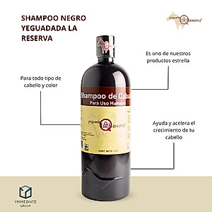 Yeguada La Reserva Shampoo de Caballo Negro (1 liter Bottle) For Strong, Healthy And Beautiful Hair (For Dark to Black Colored Hair)