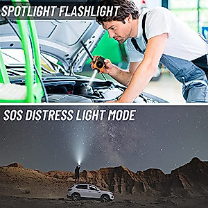 beheart Waist Clip Fan, Personal Cooling Necklace Fan, 3 Speed 5000mAh Power Bank and Spotlight