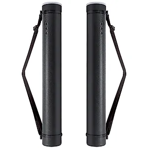 IPETRK 2-Pack Extendable Poster Storage Tube Expand from 24.5” to 40”, for Carry Documents | Artworks | Blueprints | Drafting | Scrolls or Arrow,Black Portable Durable Round Tube with Shoulder Strap