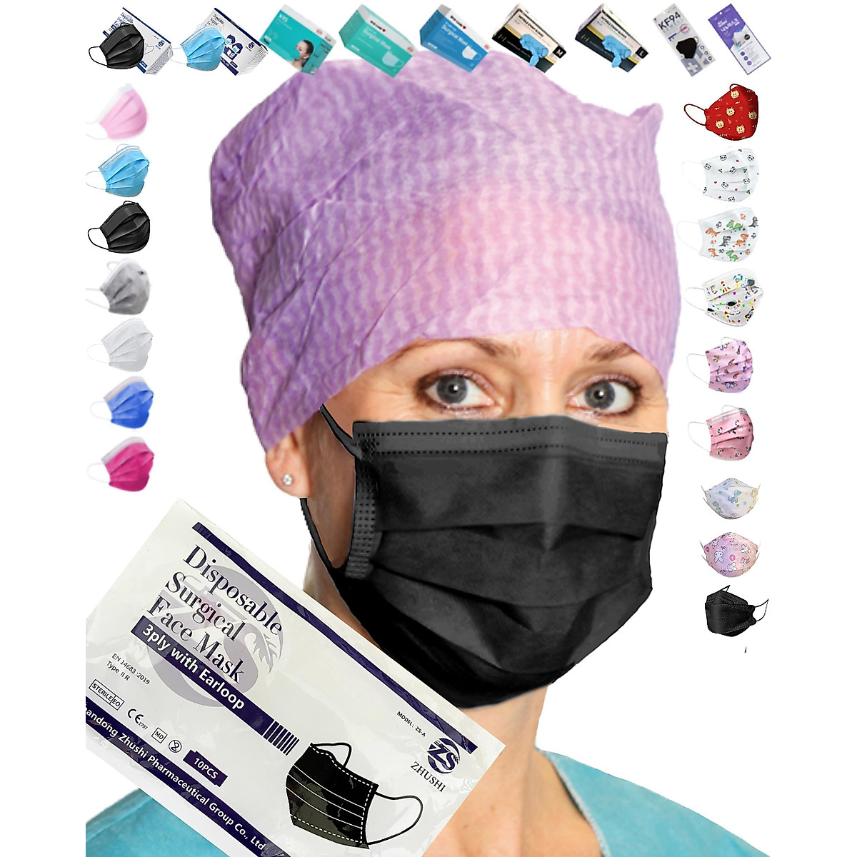 FLTR General Use Face Mask, Black, 75 Count 75 Count (Pack of 1)