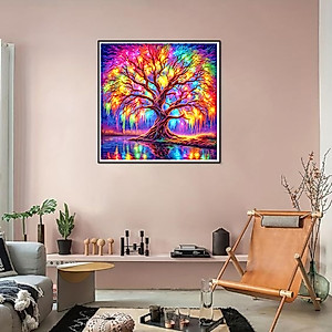 DIYCYCY Tree of Life Diamond Painting Kits for Adults,Full Drill Diamond Art Kits for Beginners,Round 5D DIY Diamond Dots Paintings, Diamonds Pictures Gem Art and Crafts Home Decor 13.78x13.78 inch