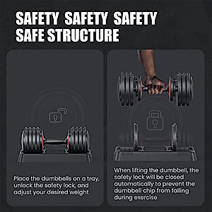 Adjustable Dumbbell 55LB 5 In 1 Single Dumbbell for Men and Women Multiweight Options Dumbbell with Anti-Slip Nylon Handle Fast Adjust Weight for Home Gym Full Body Workout Fitness