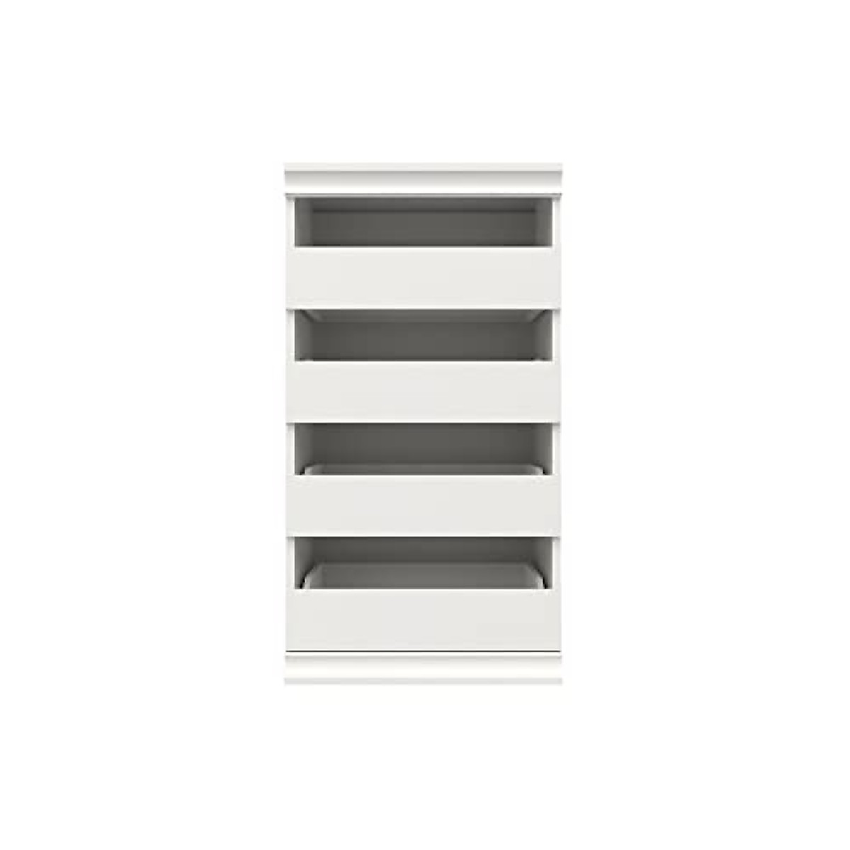 ClosetMaid Modular Storage Unit with 4 Drawers, Wood Closet Organizer, Stacking, Full Backer, Storage, Decorative Trim, White