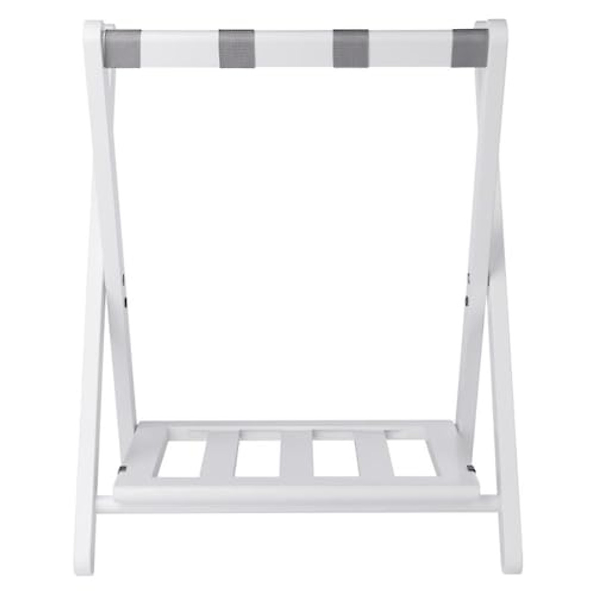 Raya luggage rack with shelf in white finish