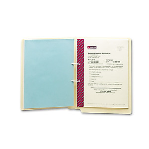 Smead U-Clip Bonded Fastener, 2" Capacity, Red, 100 per Box (68260)