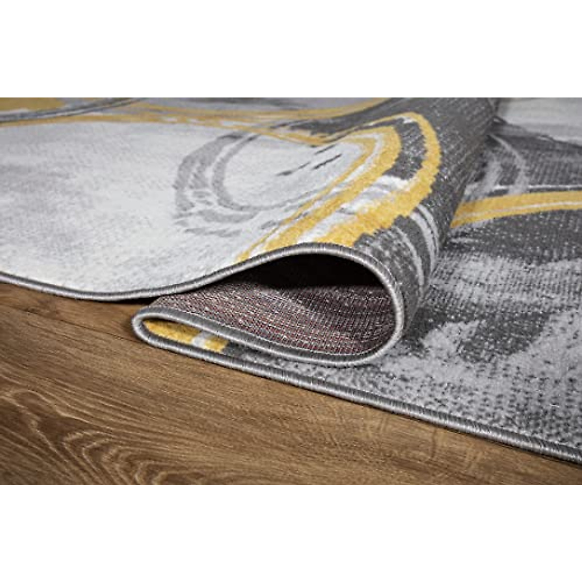 Rugshop Evora Contemporary Modern Circles Area Rug 7'10" x 10' Yellow