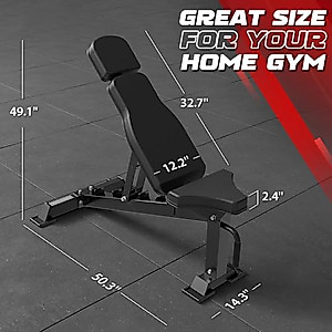 Mikolo Smith Machine with Weight Bench, Multifunction Power Cage and Cable Crossover Machine, Workout Machine with Storage System, Band Pegs, Smith Bar and Other Attachments for Home Gym（Black&Black）