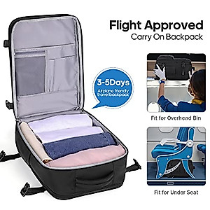 Large Travel Laptop Backpack, Expandable 45L Carry On Backpack Water Resistant Airline Approved Business Work Computer Bag Gifts for Men & Women Fits 17 Inch Notebook