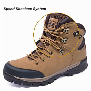 TFO Hiking Boots Mens Outdoor Backpacking Trekking Mountaineering Riding Shoes Travel Leisure Mid Top Shoes Yellow