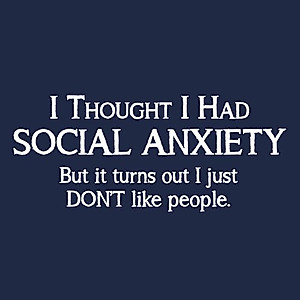 Social Anxiety Graphic Novelty Sarcastic FunnyT Shirt XL Black