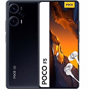 Xiaomi Poco F5 5G + 4G LTE 256GB + 8GB Global Version Unlocked 6.67" 120Hz 64Mp Triple Camera (Tmobile Mint Tello Metro USA Market) + (w/Fast Car 51W Charger Bundle) (Black Global)