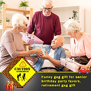 4 Pieces Over The Hill Gag Gifts Driver Car Magnet Elderly Driver Sticker Funny Car Magnets for Over The Hill Party Supplies Gags and Practical Joke Toys