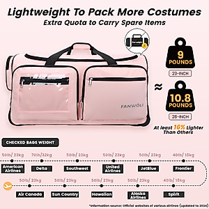 Fanwoli 28" Dance Bag with Garment Rack | Upgraded Stable System & Fabric | More Lightweight & Wear-Resistant | Ideal Competition Duffle Bag for Dancers Livestreamer Athletes