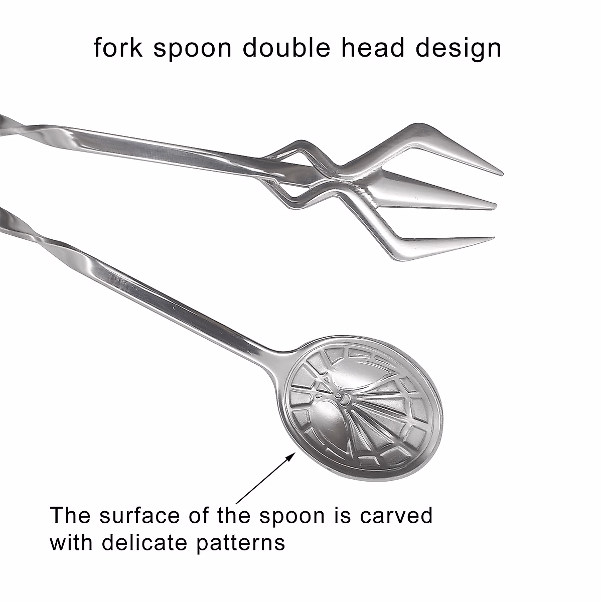 Pinenjoy 2Pcs 12.67inch Bar Spoon Fork Cocktail Mixing Spoon with Trident Fork 18/10(304) Stainless Steel Bartender Stirring Spoon for Milkshakes Juice Coffee Tea Beer Mixing