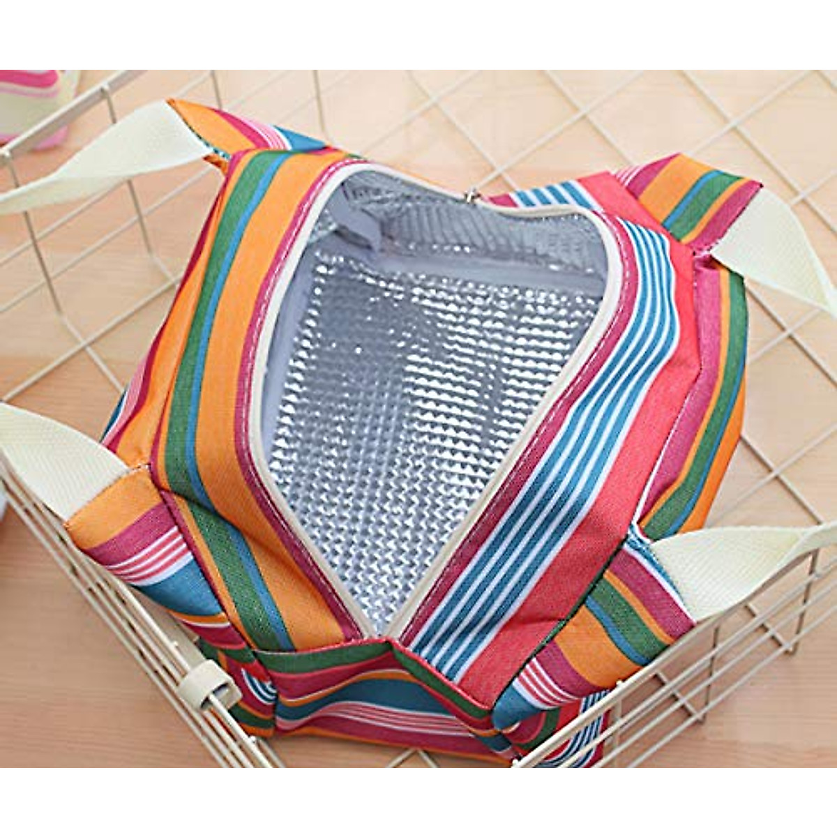 Lunch Bag Lunch Organizer for office Lunch Cooler with Zip Closure Foldable Lunch Tote Bag, Reusable Lunch Holder Insulated Lunch Container Picnic Bag for Men Women