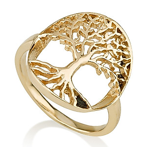 14K Gold Plated Tree of Life Symbol Ring Statement Jewelry (6)