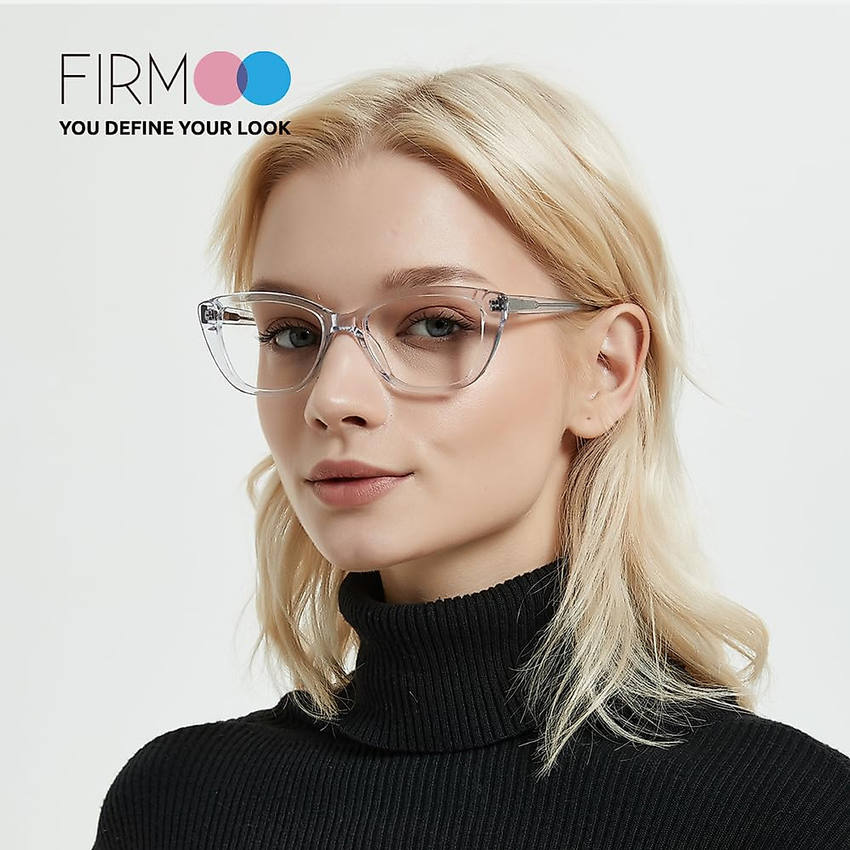 Firmoo Blue Light Blocking Glasses, Cat Eye Clear Frame Computer Glasses Bluelight Blocker 1.50 for Women, Vintage Cateye Eyeglasses Frame
