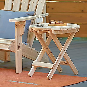 Shine Company 4108N Adirondack Round Folding Side Table – Natural