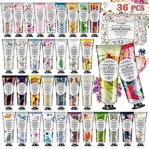 VESPRO 36 Pack Plant Fragrance Hand Cream, Moisturizing Hand Care Cream Gift Set,Mini Hand Lotion Travel Size in Bulk,Gifts for Women,Mom,Sister,Yourself-36 Different Scented/30ml