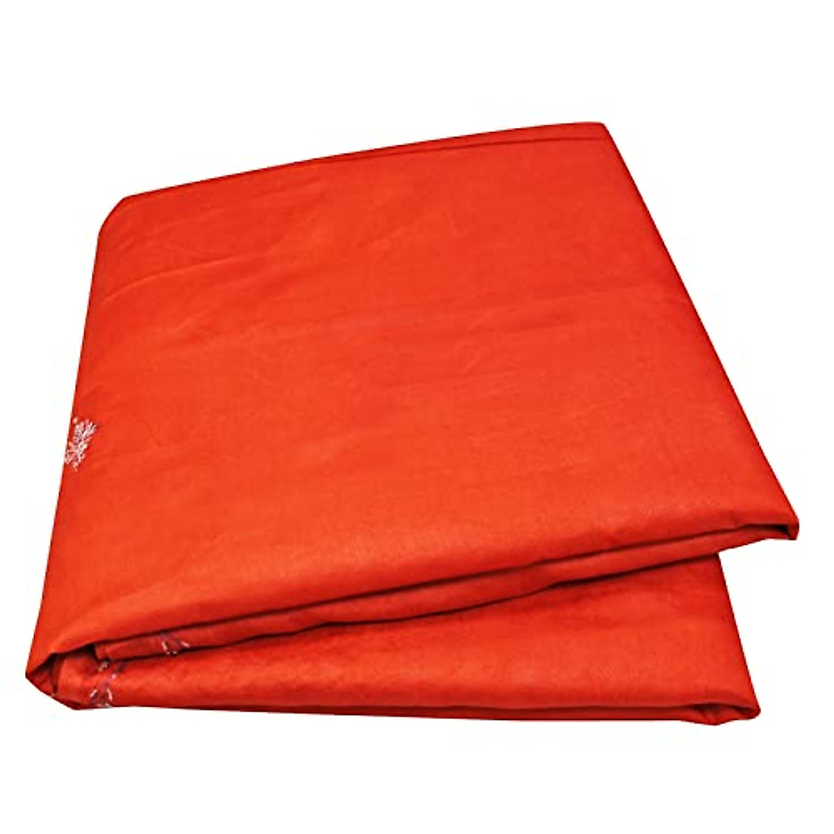 Peegli Vintage Orange Saree 100% Pure Silk Cloth Indian Embroidered Sari DIY Craft Fabric