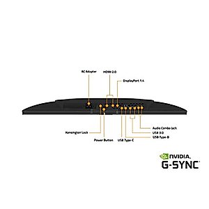 AORUS FI27Q 27" 165Hz 1440P NVIDIA G-SYNC Compatible IPS Gaming Monitor, Built-in ANC, 2k Display, 1 ms Response Time, HDR, 95% DCI-P3, 1x Display Port 1.2, 2x HDMI 2.0, 2x USB 3.0