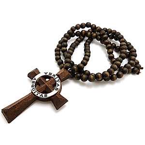 GWOOD Veritas Aequitas Wood Brown with Silver Color with 36 Inch Necklace