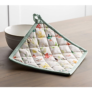 Maison d' Hermine Oven Mitt & Pot Holder 100% Cotton Heat Resistant Oven Gloves (7.5"x13") & Hot Pads (8"x8") Combo, BBQ, Cooking, Chef & Restaurants, Colmar - Spring/Summer