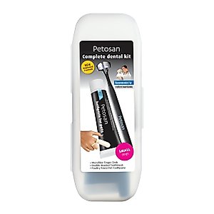Petosan Complete Dental Kit for Dogs with Toothbrush, Toothpaste and Microfiber Cleaner, for Small Dogs Up to 14 lbs