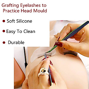 Lash Mannequin Head, Practice Training Head,for Make Up and Lash Extention,Cosmetology Doll Face Head,Soft-Touch Rubber Practice Head,Easy to Clean by Skincare Essential Oil. (Skin colour)