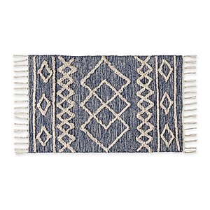 DII Textured Woven Rug Collection Hand-Loomed Shag Printed, 2x3 Ft, Scandinavian French Blue